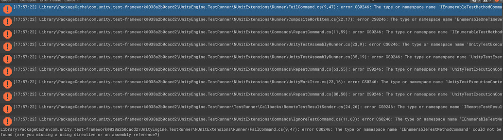 Start Up Errors For Unity 6.2 Upon Empty Project Creation Related To ...