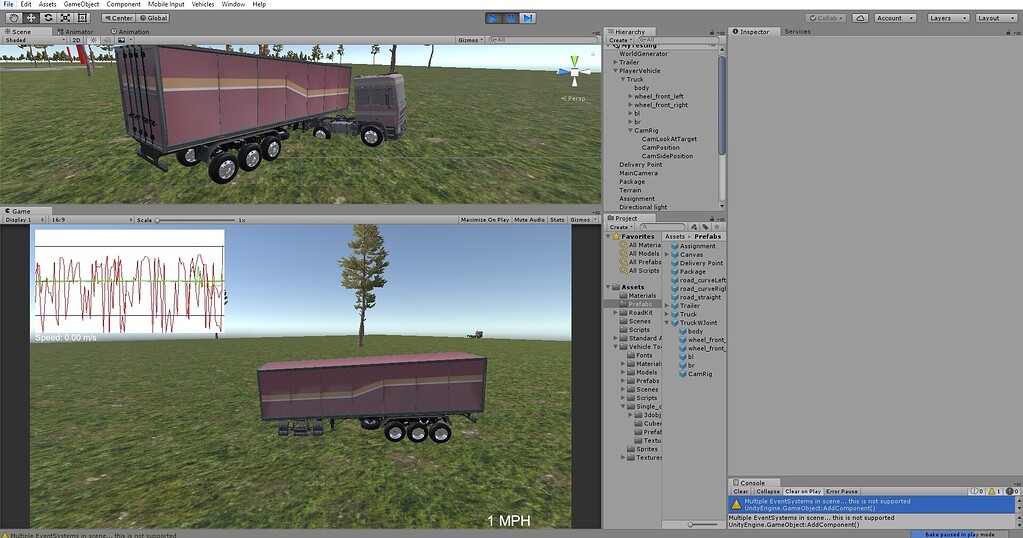 Issues with Configurable Joint for a trailer and Truck Wheel clipping ground - Unity Engine ...