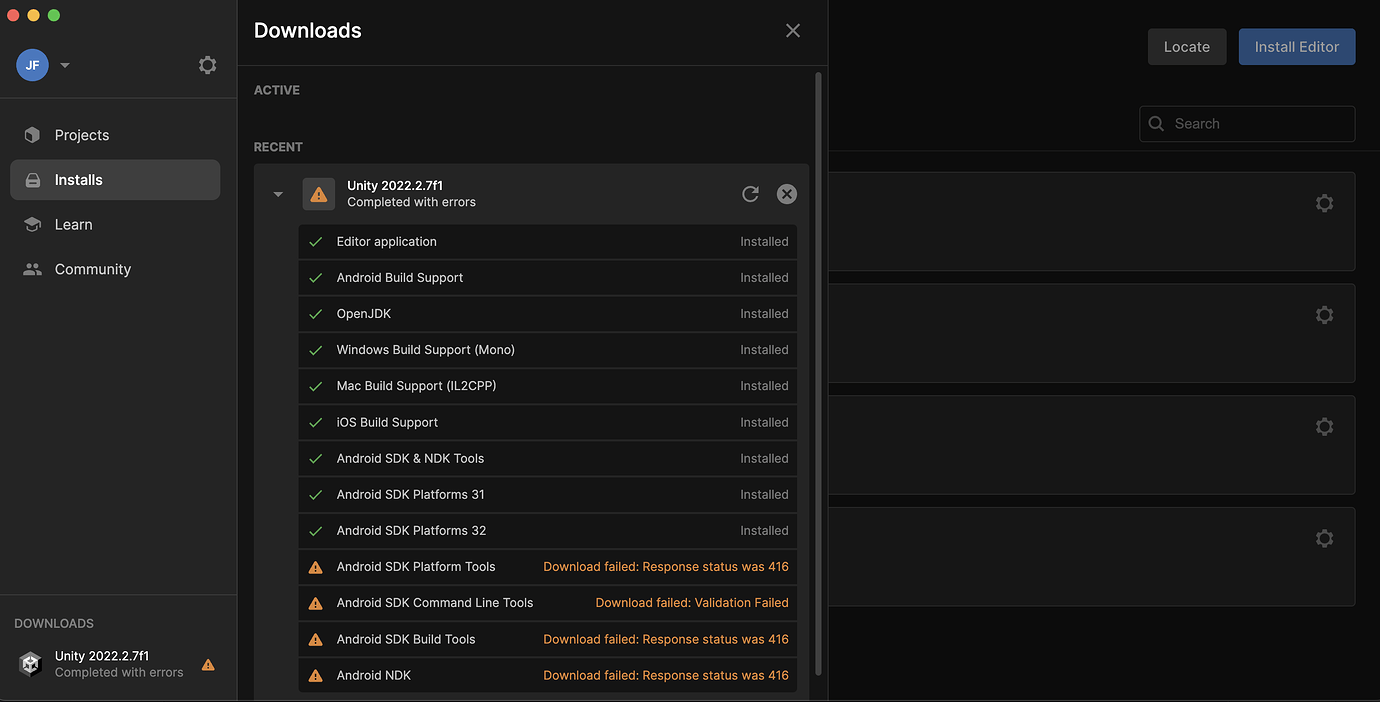 Unity HUB cannot download Android SDK/NDK in any Unity 2022 version - Unity Engine - Unity ...