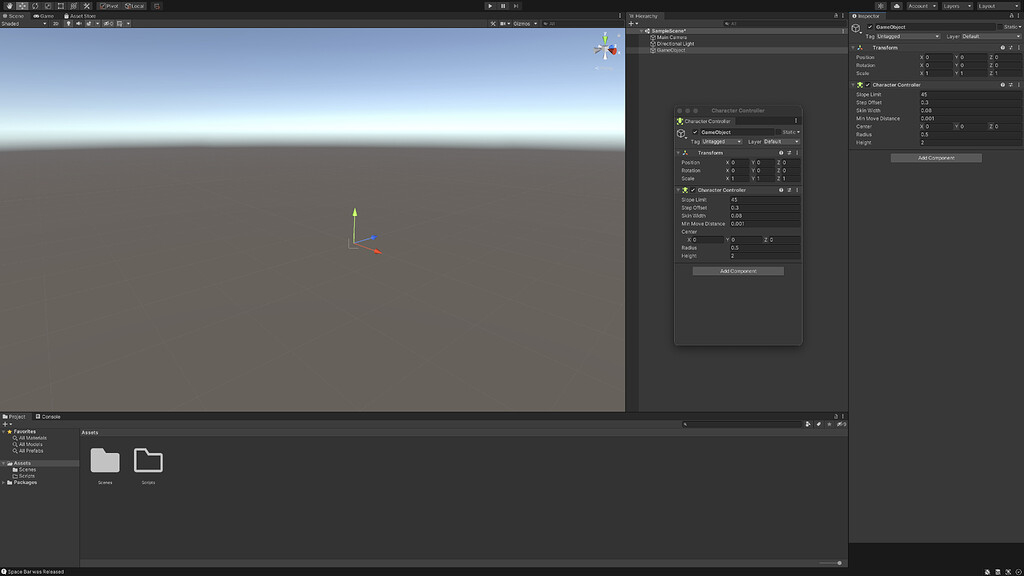 Unity3d Character controller collider mesh not appearing when added to empty game object ...