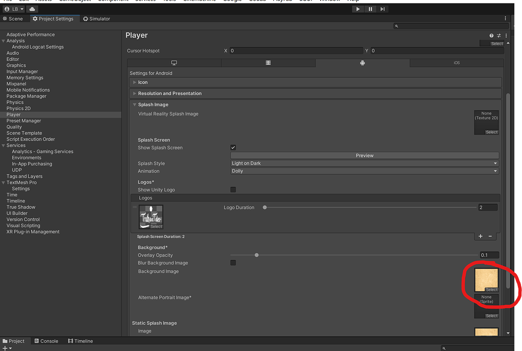 Splash Screen background image is not displayed on Device - Unity Engine - Unity Discussions