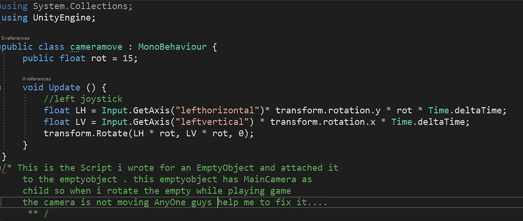 Camera rotation based on parent object - Unity Engine - Unity Discussions