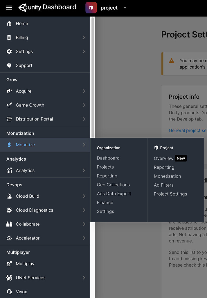 where can i find the placement menu in unity dashboard or it require sth so showup? - Getting ...