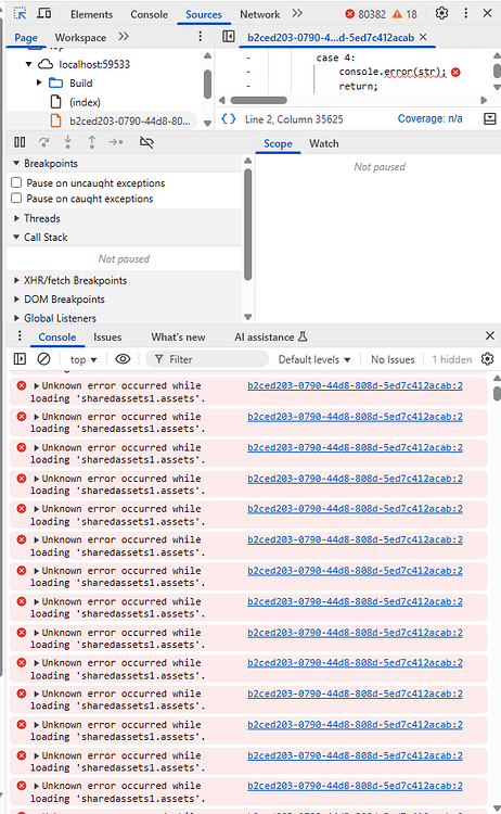 WebGL build - Unknown error occurred while loading 'sharedassets1.assets' - Unity Engine - Unity ...