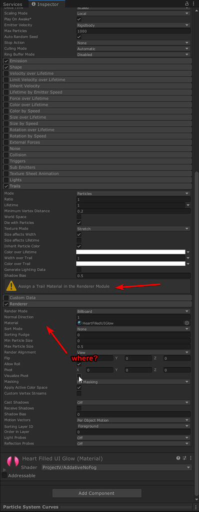 Cannot assign TrailMaterial in Rederer Module of ParticleSystem - Unity Engine - Unity Discussions