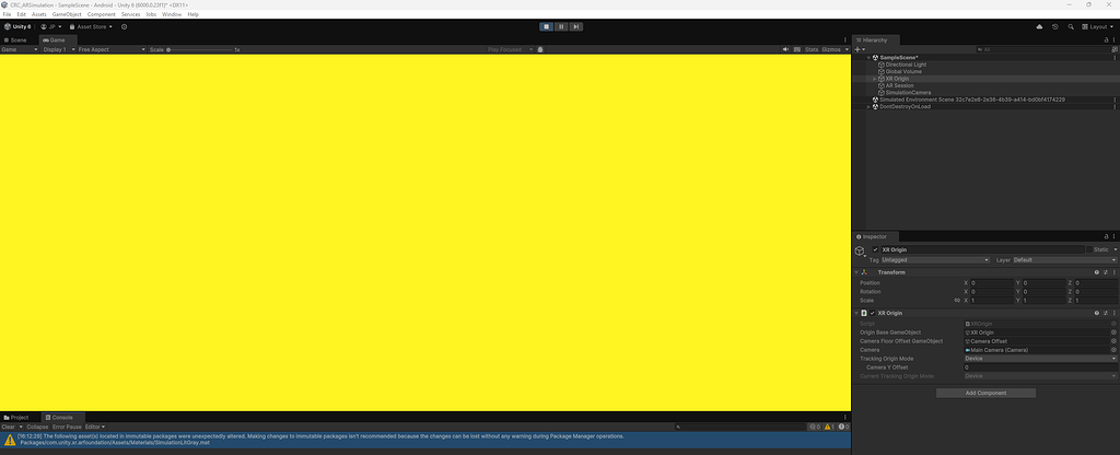 Yellow Screen when doing AR - Unity Engine - Unity Discussions