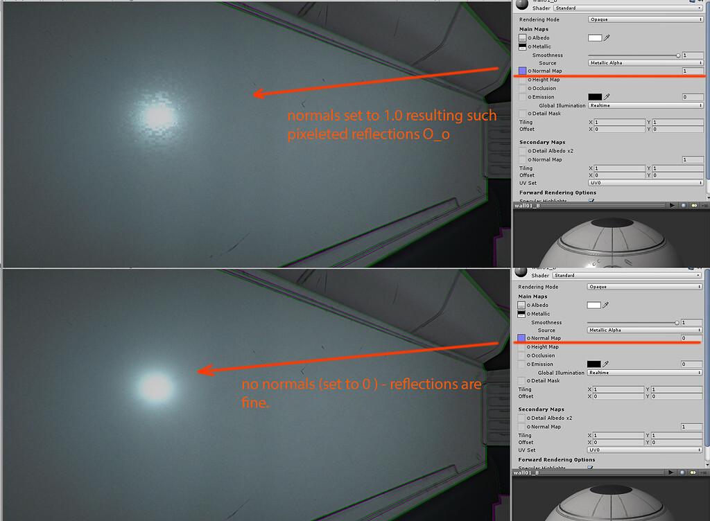 Pixelated reflections caused by Normal map? - Unity Engine - Unity ...