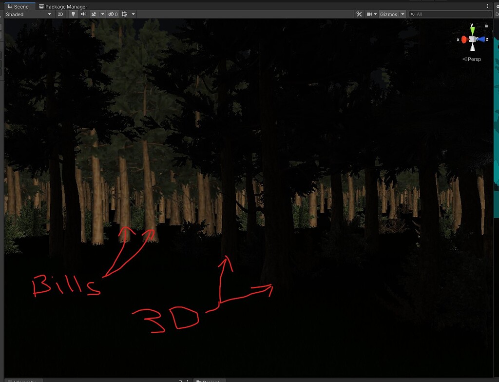 Billboard trees unaffected by scene lighting (always fully lit) - Unity ...