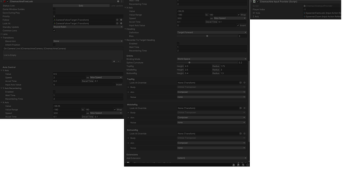 Change Cinemachine Freelook variables in script - Unity Engine - Unity ...