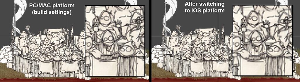 Texture loss of quality when switching to iOS platform - Unity Engine - Unity Discussions