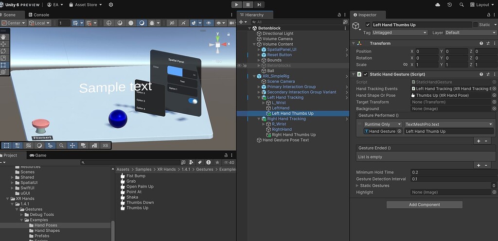 visionOS and XR Hands - Static Hand Gesture not detected - Unity Engine - Unity Discussions