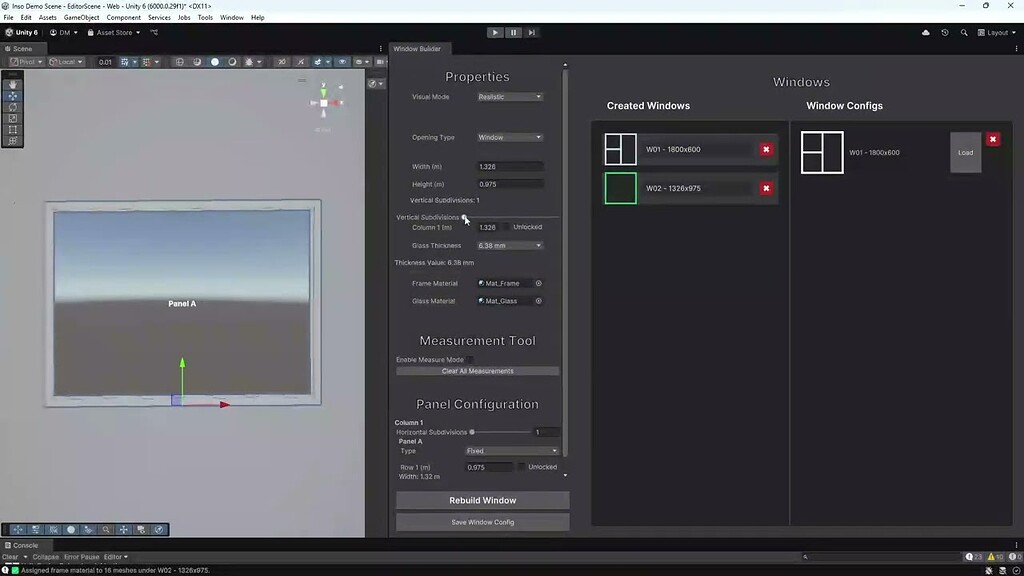 [WIP] Modular Window & Door Builder — Measure, Design, and Build Windows Entirely in Unity ...