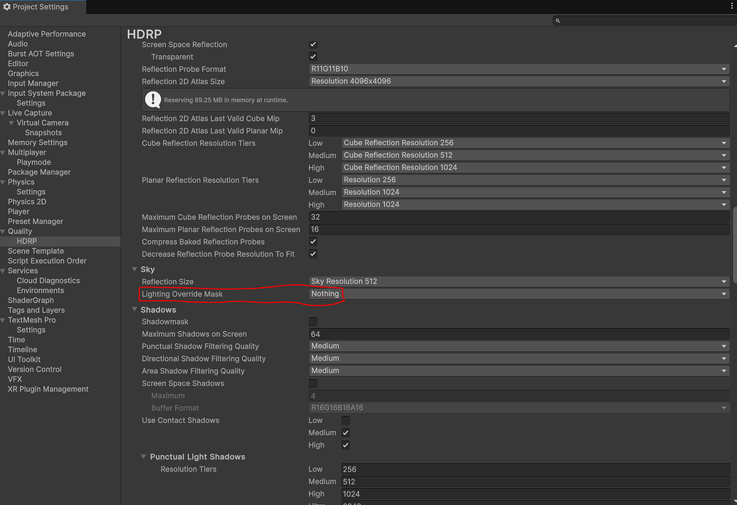 HDRP grey screen and errors if Lighting Override Mask used together with Background Clouds ...