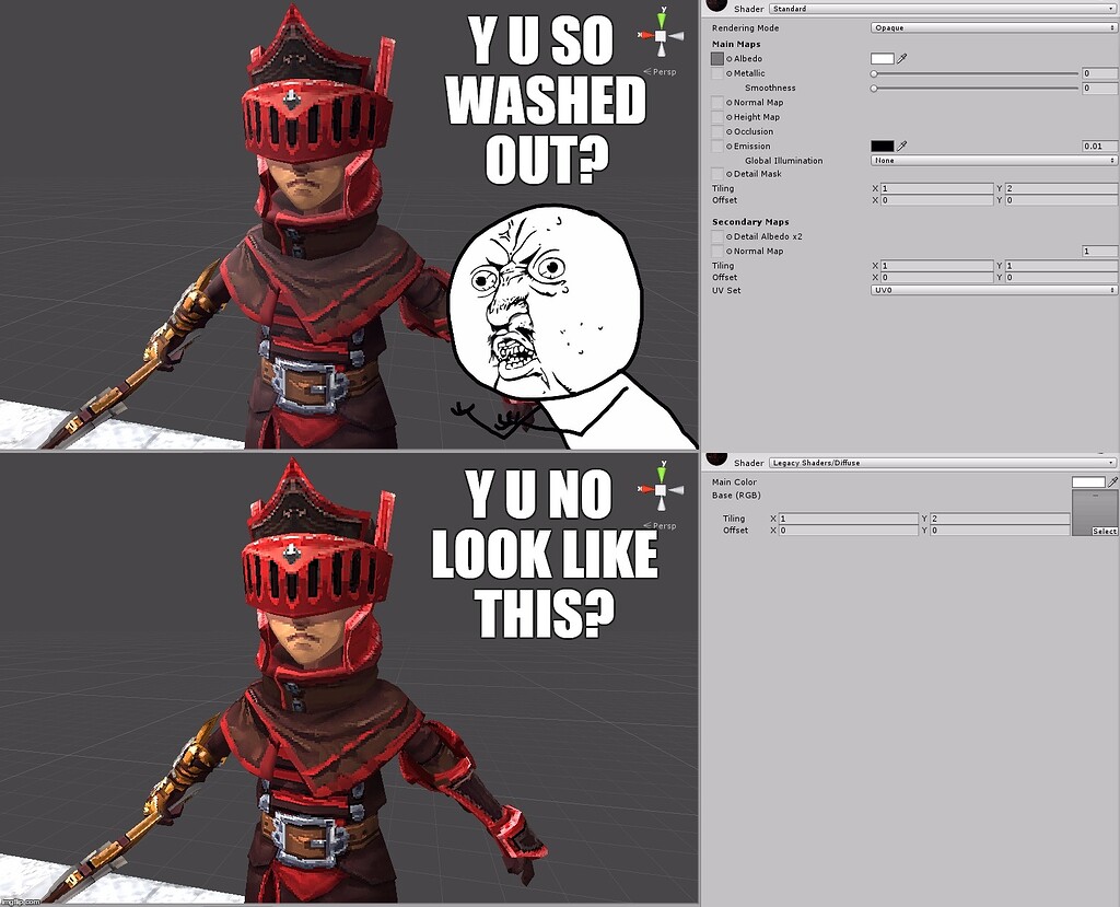Standard Shader look super washed out (Unity5.3) - Unity Engine - Unity ...