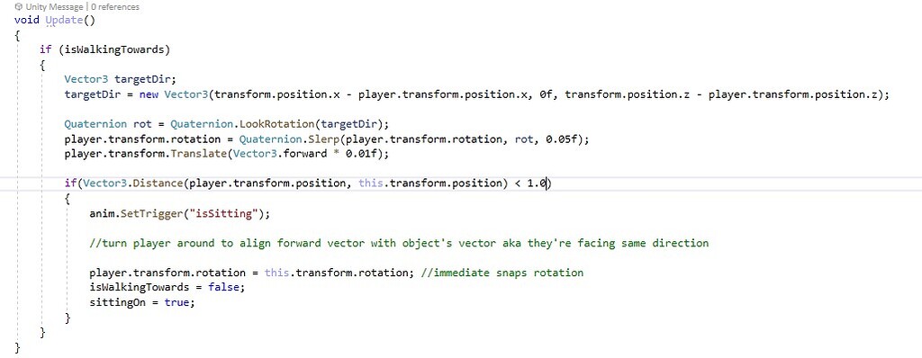 Issue with correctly positioning player to sit on chair - Unity Engine - Unity Discussions