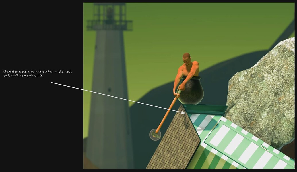 Mixing orthographic and perspective rendering for 2.5D and generating 2D colliders from mesh ...