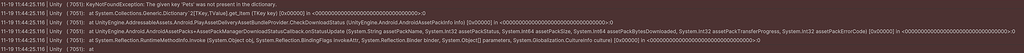 Keynotfoundexception The Given Key Was Not Present In Dictionary Unity Engine Unity Discussions 