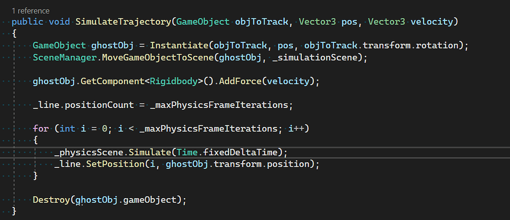 How to make Trajectory Simulation using PhysicsScene.Simulate Account for "custom handled ...