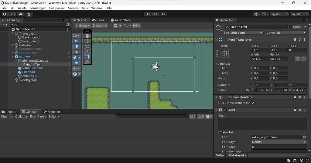 SOLVED: Trouble Displaying Airplane Health in UI - Unity Engine - Unity Discussions