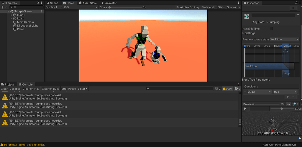 Parameter Jump Does Not Exist Unity Engine Unity Discussions