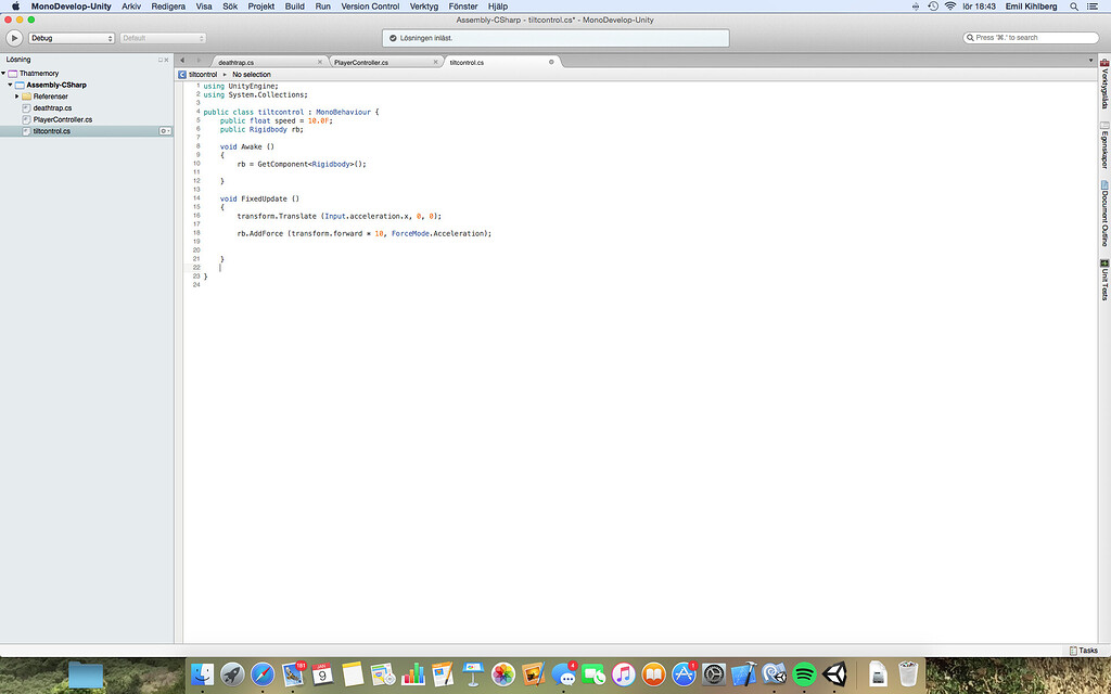 Accelerometer speed issue - Unity Engine - Unity Discussions