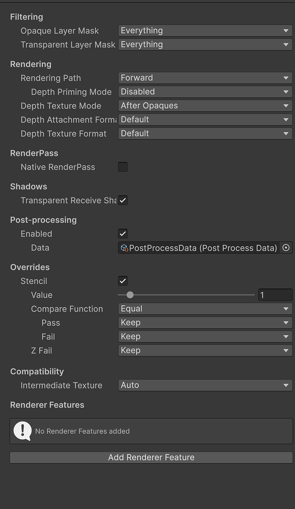 How to Set Up an Early Stencil Mask in URP Using Universal Renderer Data Override? - Unity ...