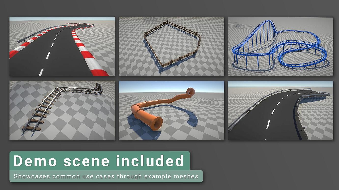 Spline Mesher - Mesh Deforming - Fences, pipes, path, roads and more! - Community Showcases ...