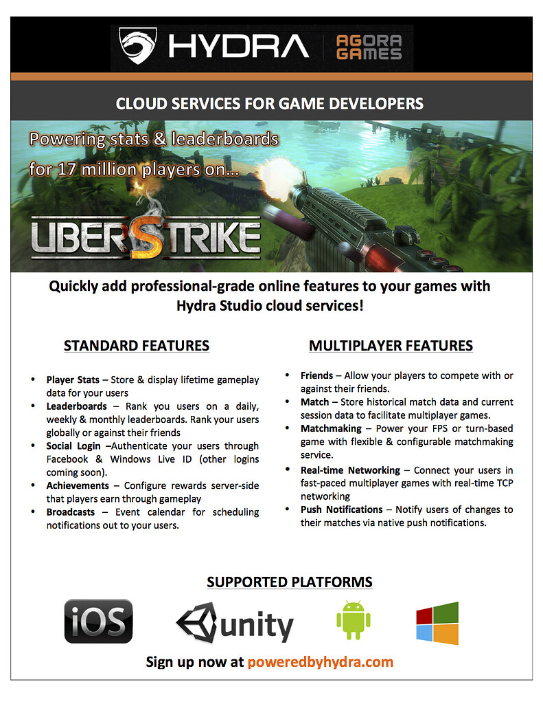 Hydra Mobile - Leaderboards, Achievements, Match-Making, Friends more ...