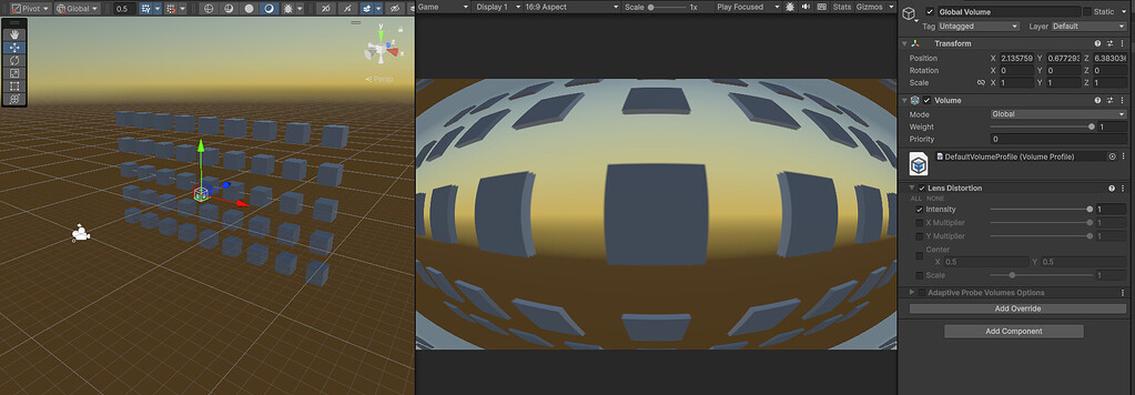Built-in Lens Distortion aspect ratio is incorrectly squashed by the aspect ratio - Unity Engine ...
