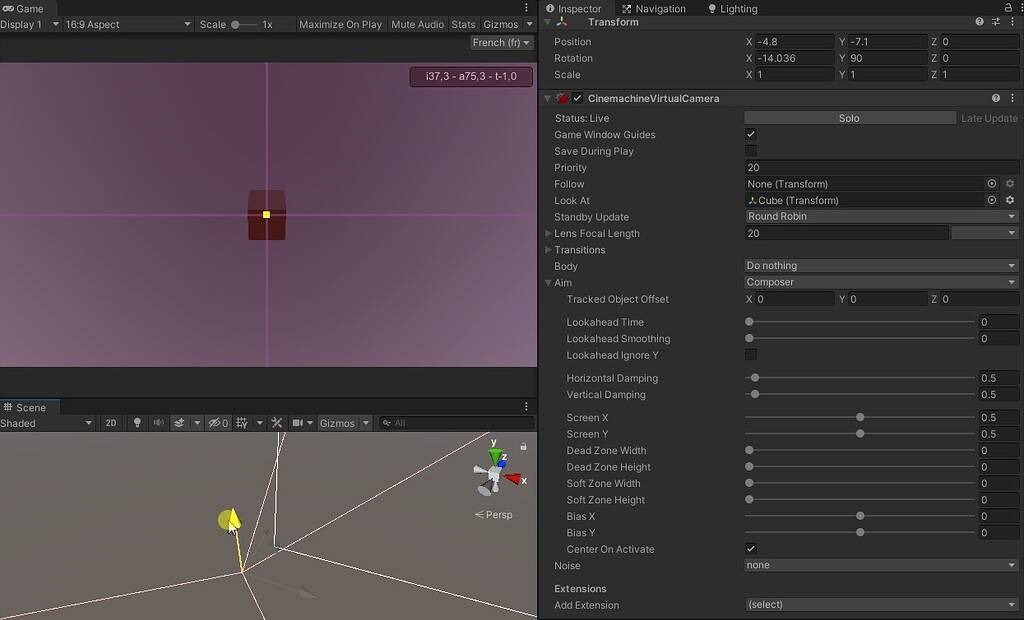 ScreenX and ScreenY different from 0.5 aren't centering the target ...