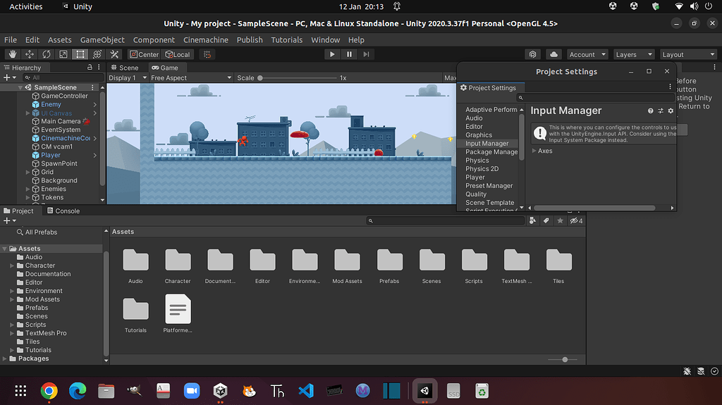 Ive Successfully Done The 2d Platformer Tutorial Except For The Last Bit Getting Started