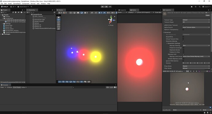 How to get post processing on Camera.Render() in URP - Unity Engine ...