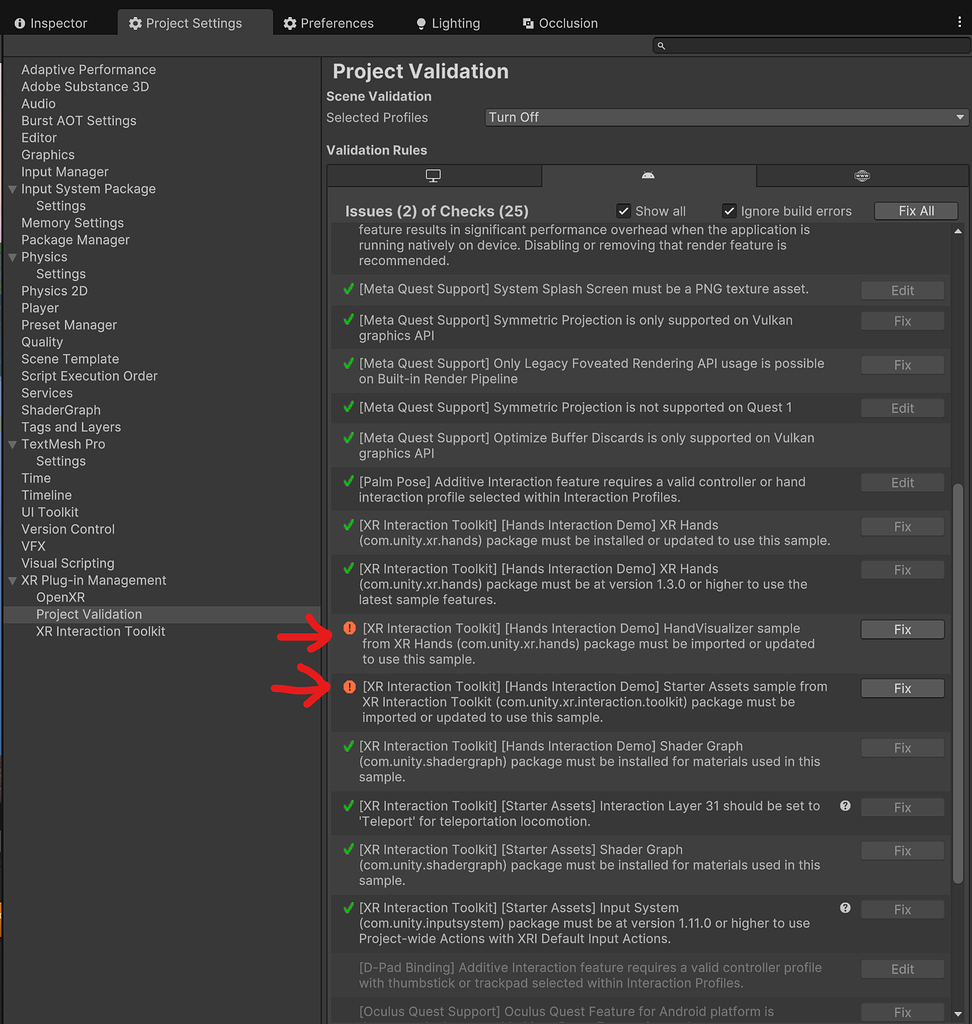 XR Plug-in project validation issue with XR-Hands - Unity Engine - Unity Discussions