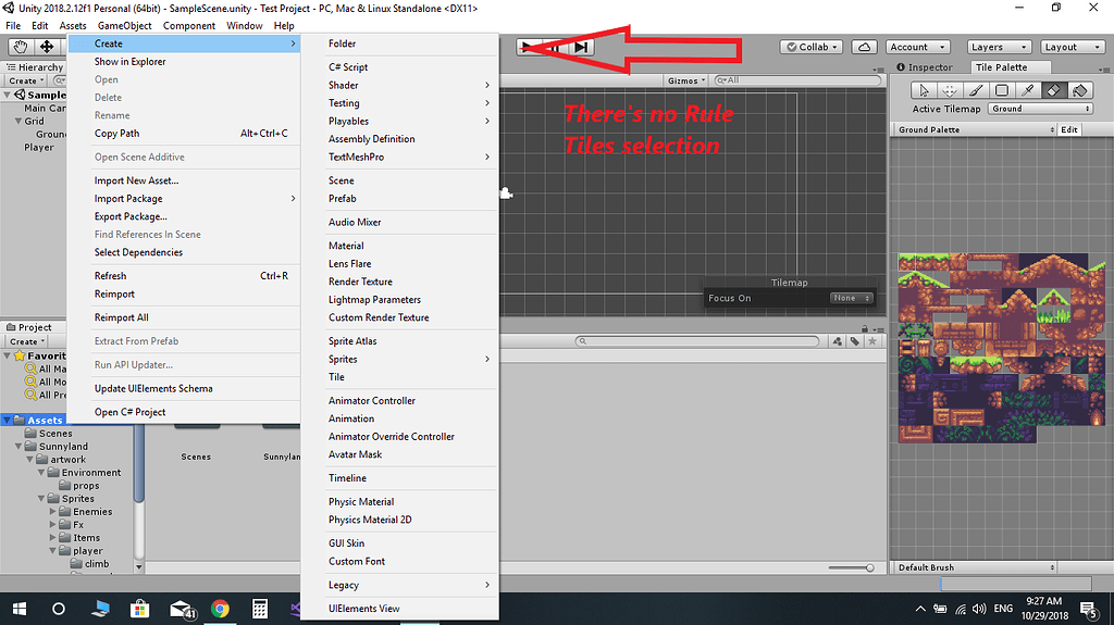 Why Rule Tiles selection does not show in my unity - Unity Engine - Unity Discussions