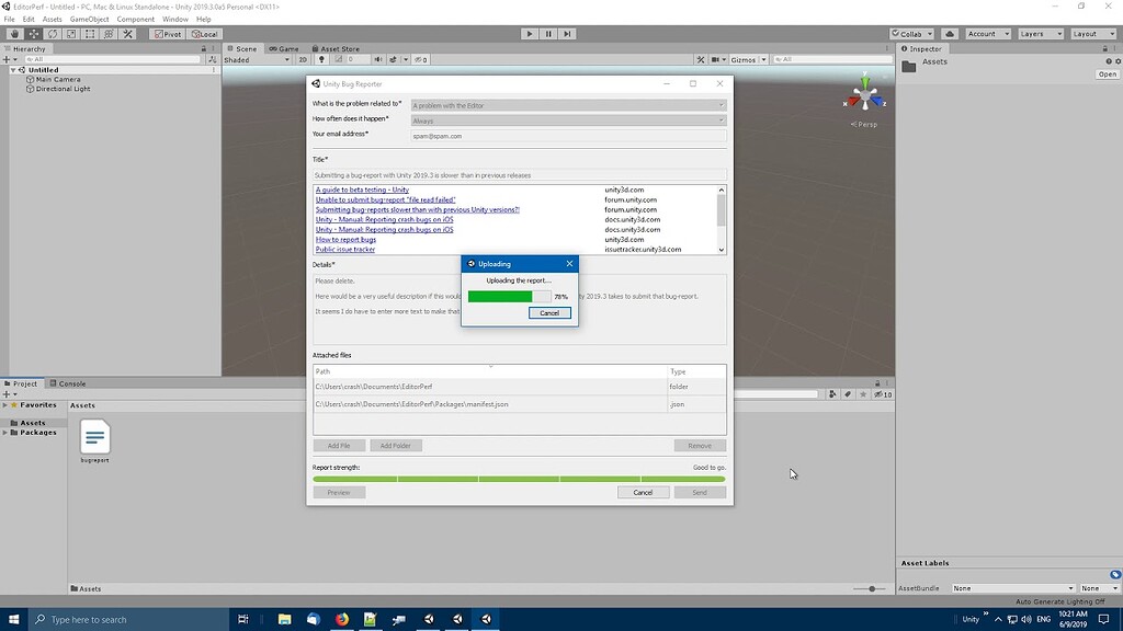 (Case 1161379) 2019.3: Reporting bug significantly slower than in ...