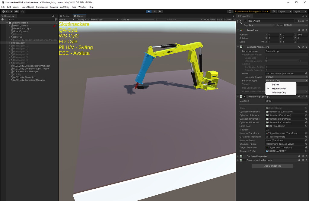 Change the Behavior between Heuristic and Inference in code? - Unity Engine - Unity Discussions