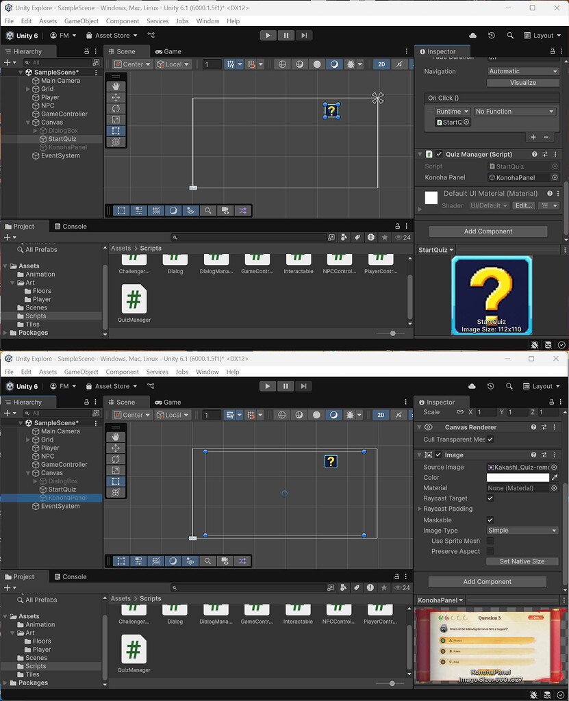 My start quiz function is not working - Getting Started - Unity Discussions
