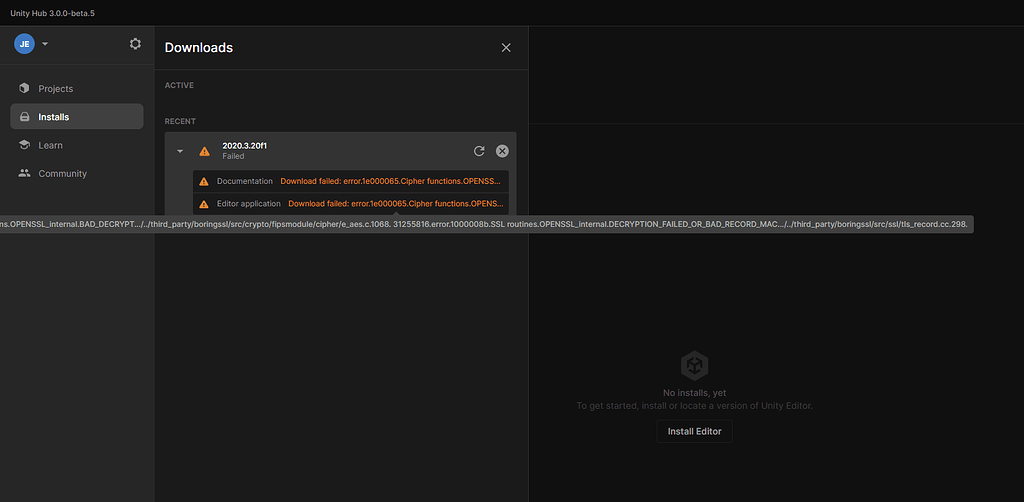 On Fresh Install Of Unity Hub, Can't Download Any Unity Editors - Unity Engine - Unity Discussions