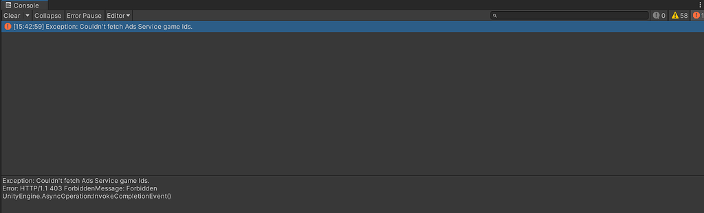 Error message keep showing about ads service - Unity Engine - Unity Discussions