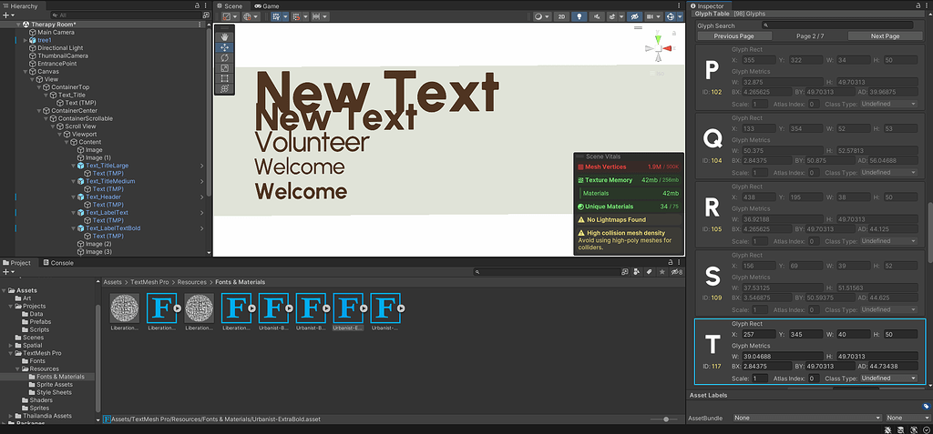 Character spacing different in Unity/TMP component vs. Original .TTF file - Unity Engine - Unity ...