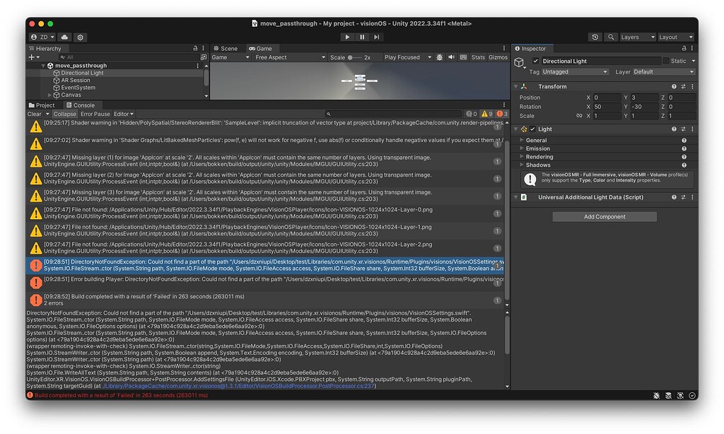 The error when output to run and build in a simulator - Unity Engine - Unity Discussions