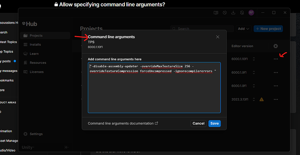 Command line arguments for the first import for editor (UnityHub or bash usage) - Unity Engine ...