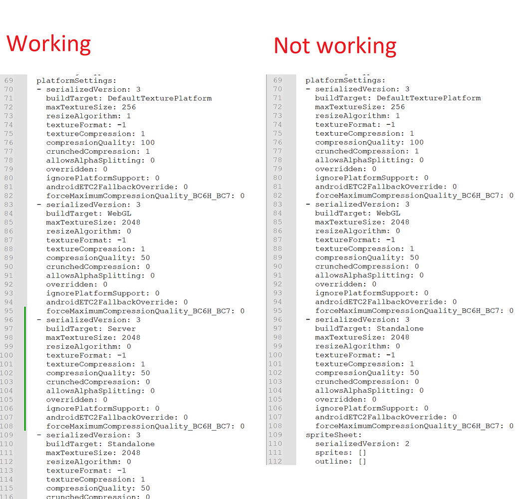 (IN-47549) "UnityException: Could not find the requested Platform Texture Settings." - Unity ...