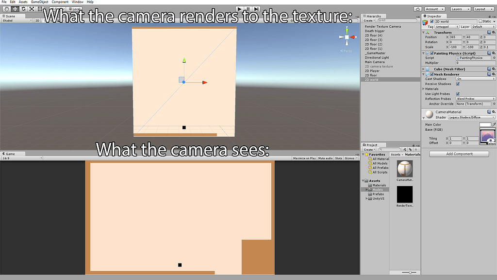 [SOLVED]Rendering camera's view to a texture - Unity Engine - Unity Discussions