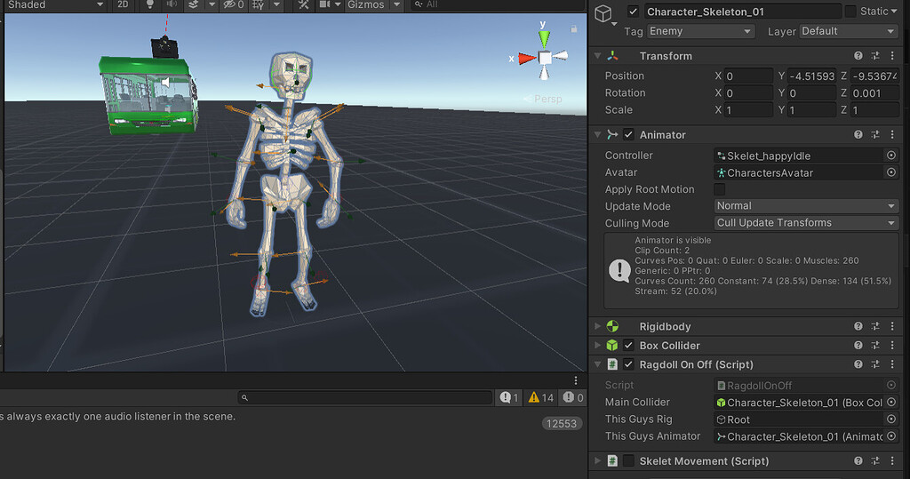 Skin mesh renderer is stretching in a ragdoll with broken joints. - Unity Engine - Unity Discussions