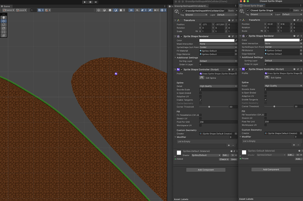 SpriteShape does not display edge material - Unity Engine - Unity ...
