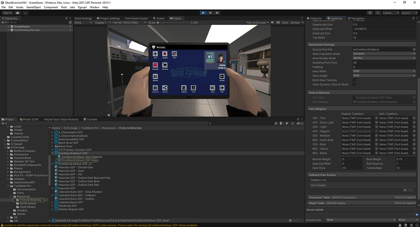 "Unable to add character to font asset's atlas texture" - Unity Engine - Unity Discussions