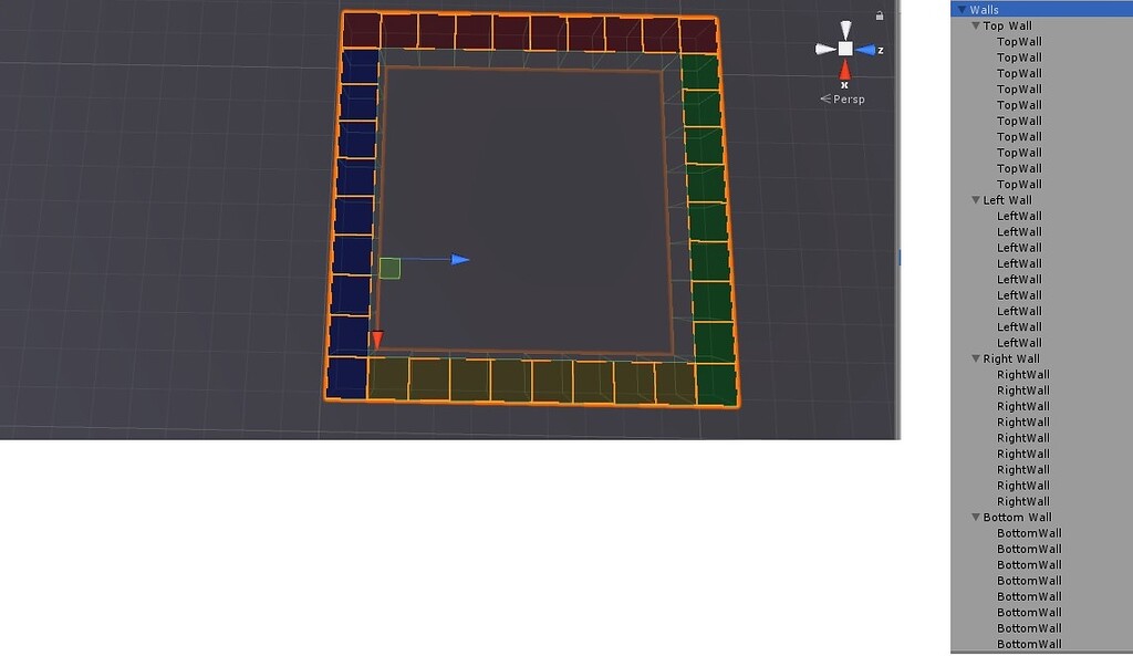 Why when i color the 4 walls or getting all the blocks from the 4 walls ...