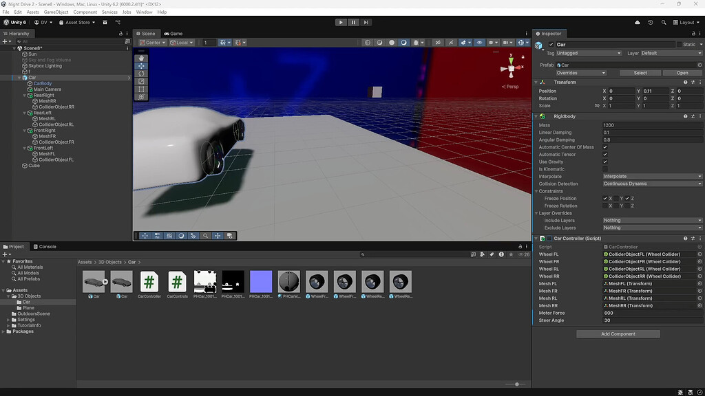 Car goes crazy haywire when touching ground, I'm new and don't know what could be causing it ...