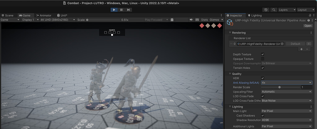 Why does disabling MSAA change material transparency? Editor looks different than Player ...